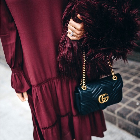 Jackets & Coats | Wqrm Wine Red Shaggy Women Faux Fur Jacket Blazer ...